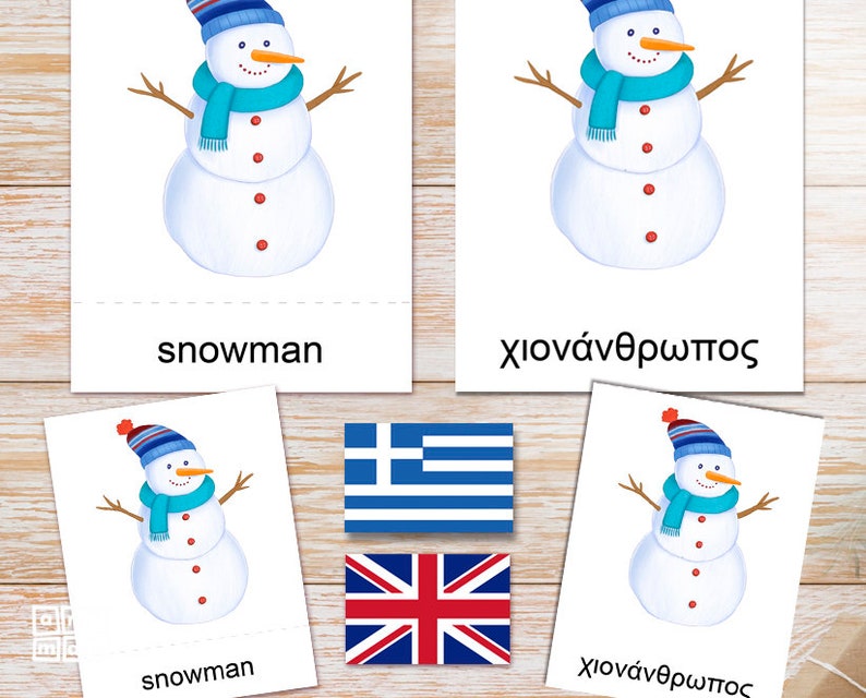 The 4 SEASONS Printable Flashcards for Preschool Kids in SPANISH and ...