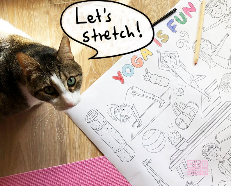 Yoga Poses Coloring Poster for Kids, Jumbo Size Activity (PDF) - Etsy