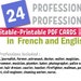PROFESSIONS Printable Flashcards for Preschool Kids in FRENCH & ENGLISH ...