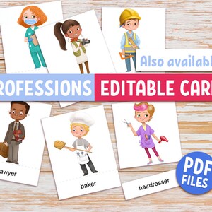 PROFESSIONS Printable Poster for Kids, 24 Occupations and Community ...