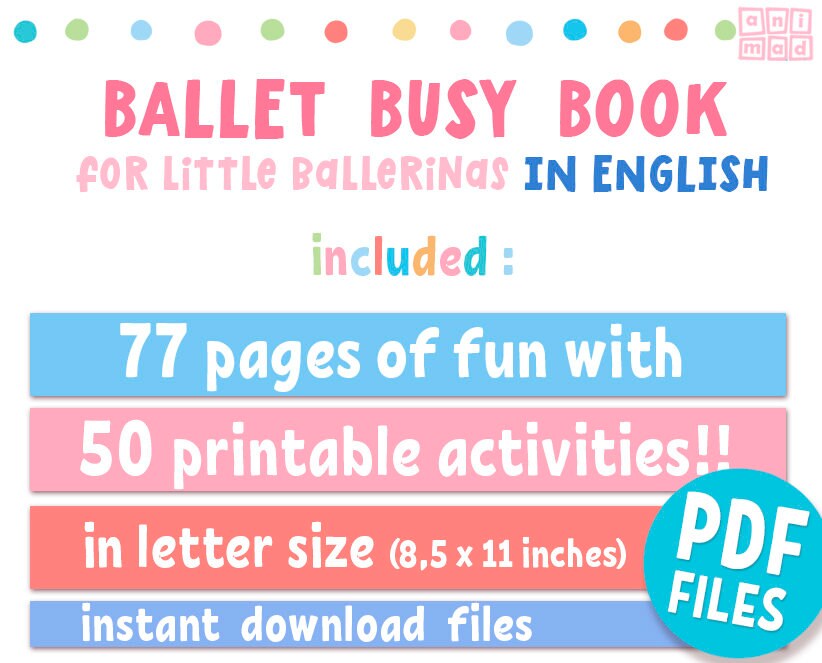 BALLET BUSY BOOK With 50 Printable Educational & Fun Homeschool and ...
