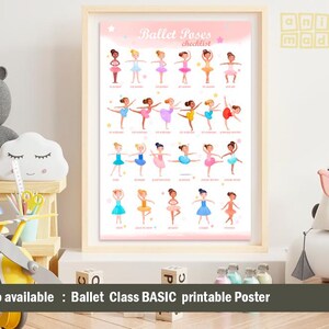 CHECKLIST BALLET Poses Printable Poster for Girls, Little Ballerinas ...