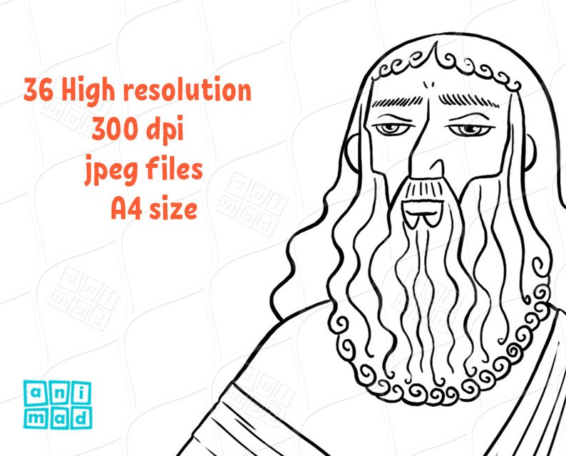 Ancient Greek & Roman Gods Printable Coloring Pages for Kids - Etsy