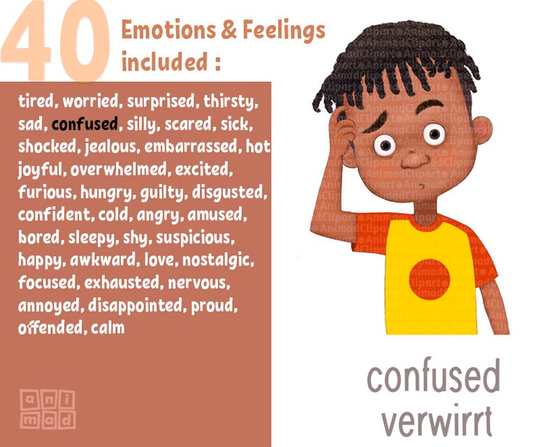 Bilingual Emotions & Feelings Printable Poster for Preschool Kids in ...