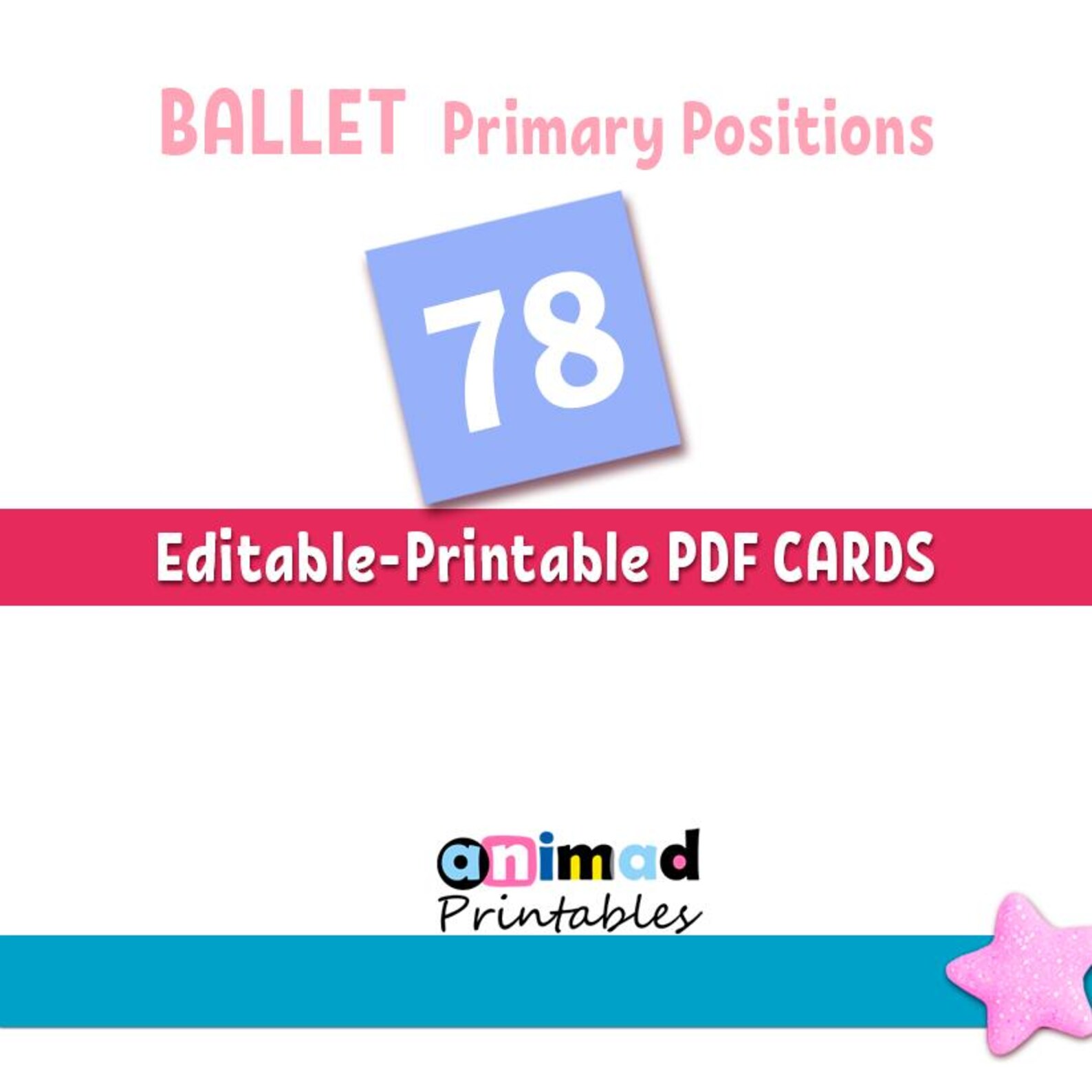 Ballet Primary Positions Printable Flashcards for Boys and Girls, 78 ...