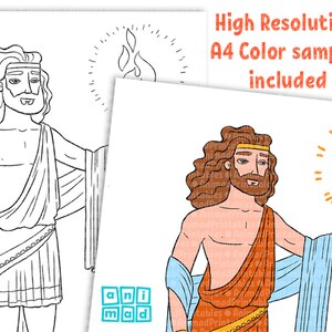 Ancient Greek & Roman Gods Printable Coloring Pages for Kids, Preschool ...