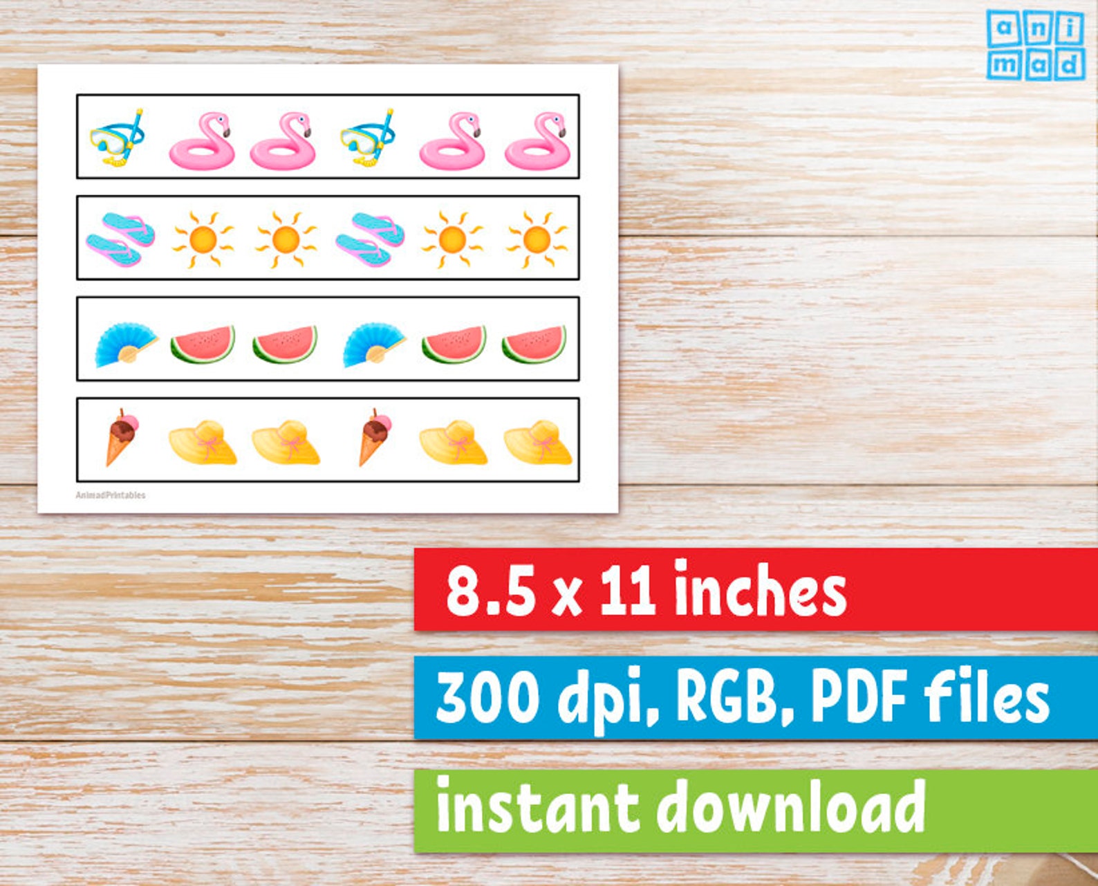 Summer Complete the PATTERN Activity for Preschool and Kindergarten ...