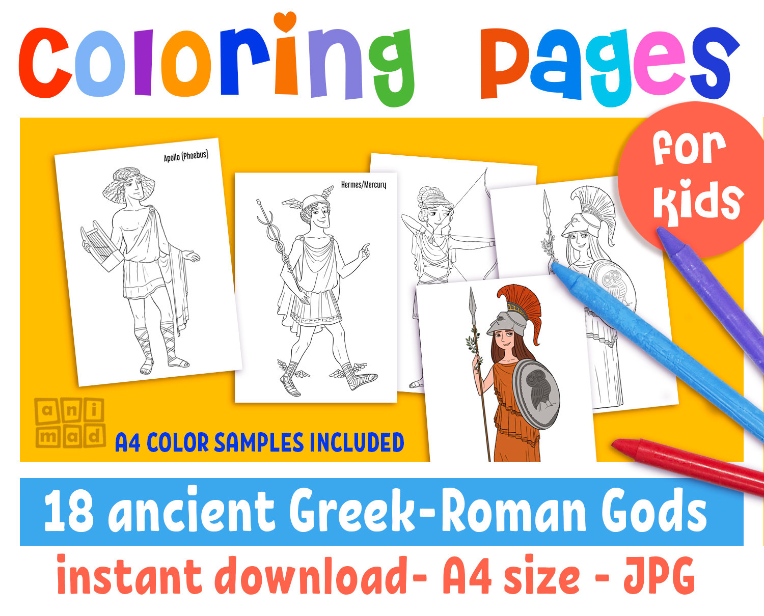 Greek Mythology Printable Coloring Pages Gods