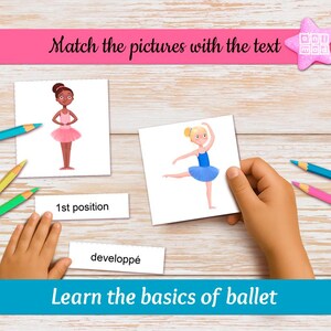 BALLET Poses Printable CARDS for Girls, 23 Montessori Ballerinas Cards ...