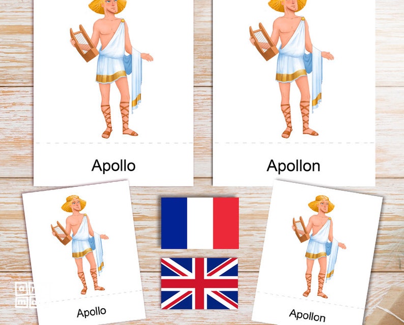 Greek Mythology Flashcards for Kids, Ancient Greek & Roman Gods 3-part ...