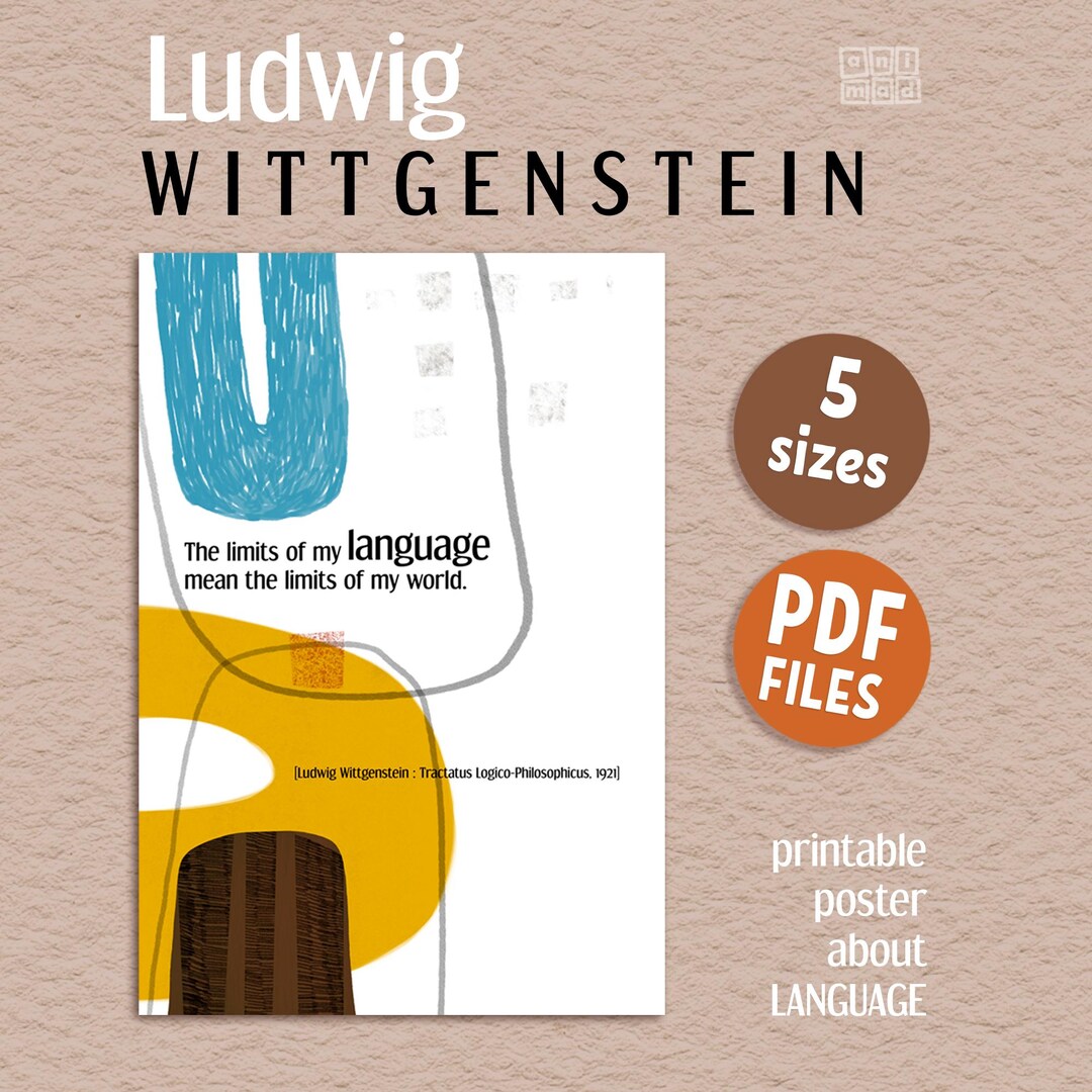Wittgenstein Printable Poster About LANGUAGE– Inspirational Philosophy ...