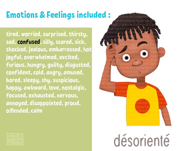 EMOTIONS & FEELINGS Printable Poster for Kids in French, Kid's Face ...