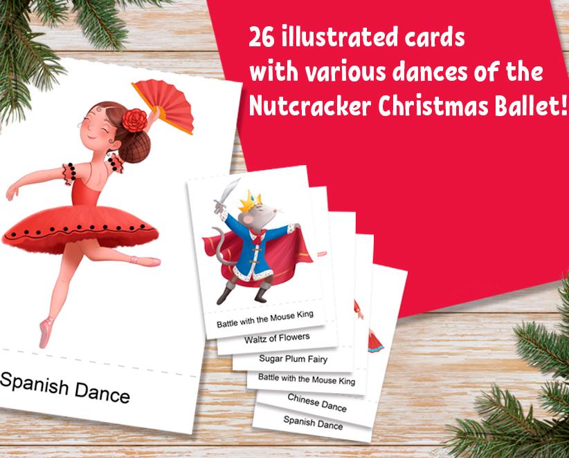 NUTCRACKER BALLET Flashcards for Kids With Editable Text, Christmas ...