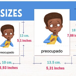 EMOTIONS and FEELINGS Printable Flashcards in Spanish & English for ...