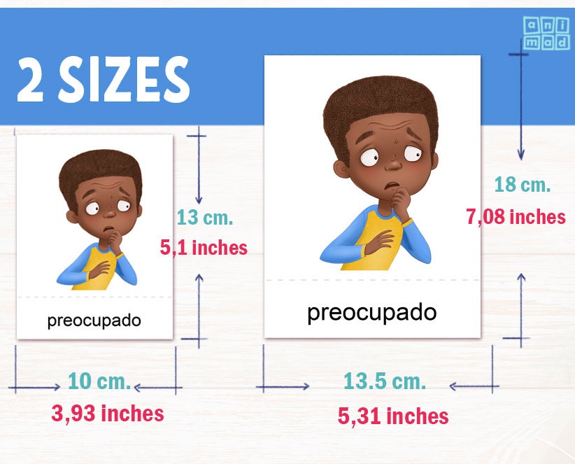 EMOTIONS and FEELINGS Printable Flashcards in Spanish & English for ...