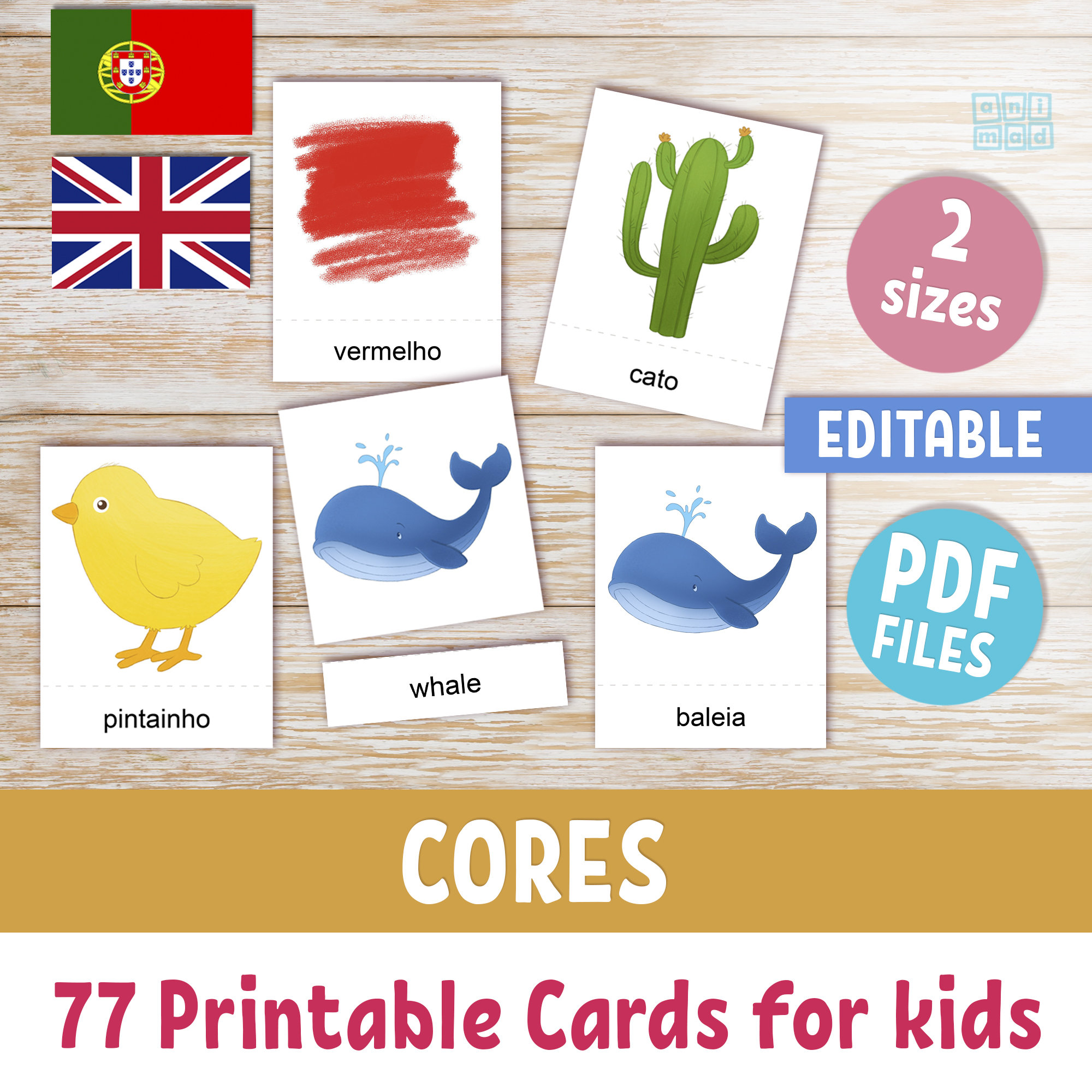 Aprenda CORES flashcards imprimíveis e editáveis para crianças em idade ...