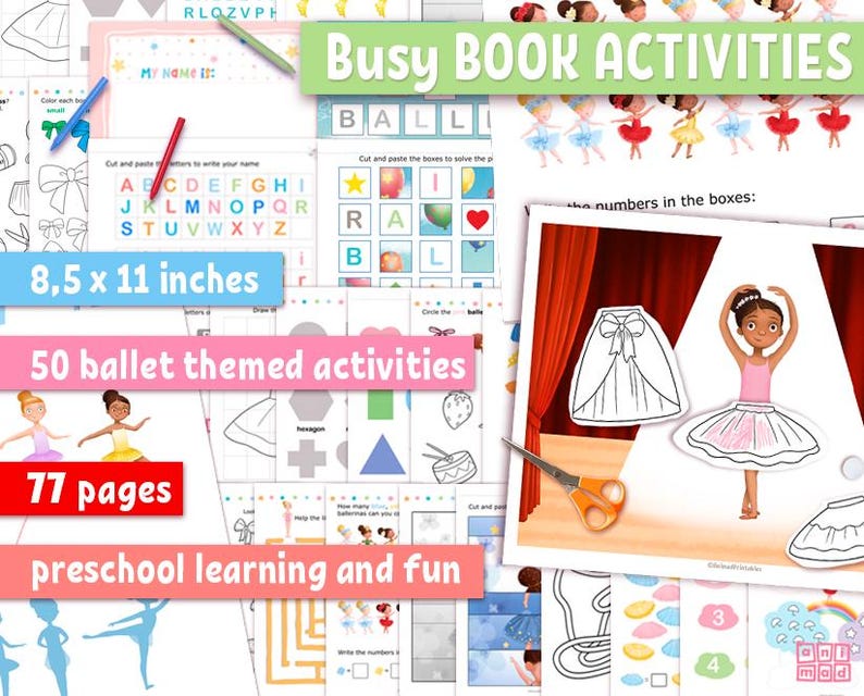 BALLET BUNDLE for Girls, Printable Busy Book Activities, Ballerina ...