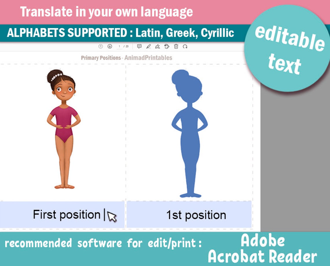 Ballet Primary Positions Printable Flashcards for Boys and - Etsy