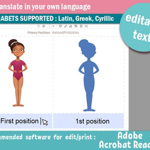 Ballet Primary Positions Printable Flashcards for Boys and Girls, 78 ...