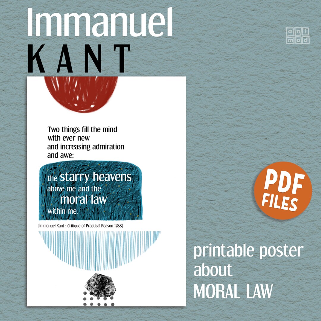 Immanuel Kant Inspirational Philosophy Quote Printable Poster for ...