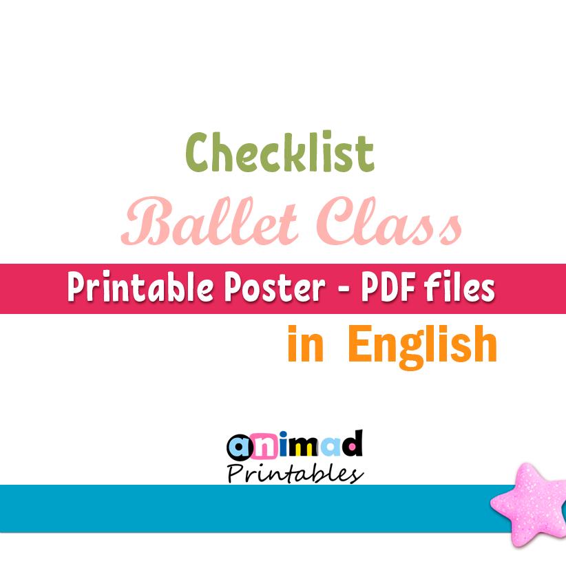 Ballet Poses Checklist Poster for Girls: Dance Studio Decor, Ballerina ...