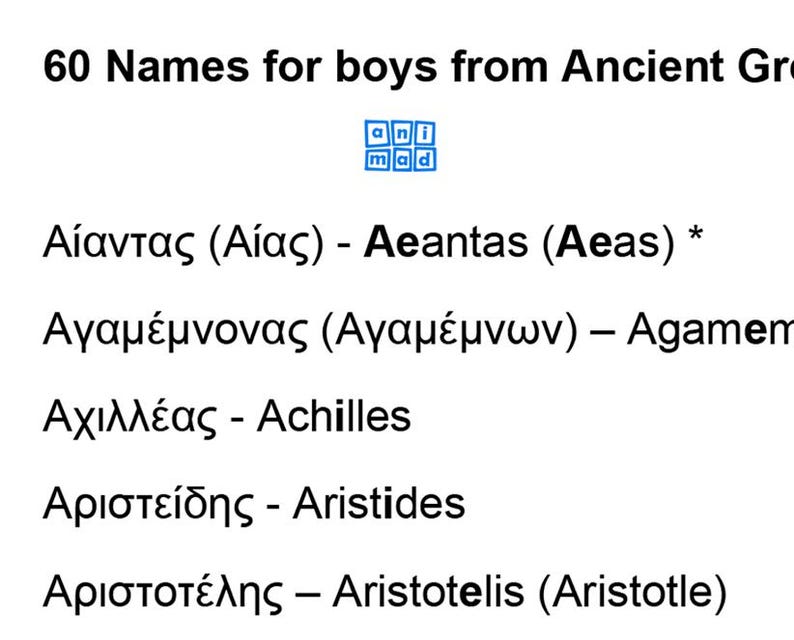 Ancient Greek Baby Names List: 120 Mythology & History Names (PDF ...