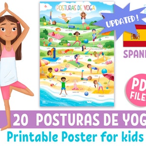 Yoga Poses Printable Poster for Kids in SPANISH Educational - Etsy