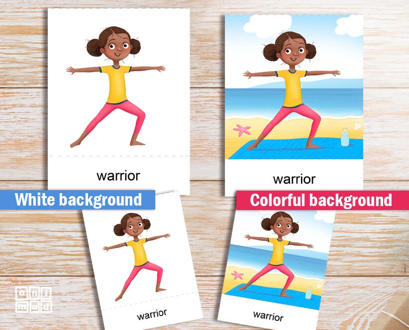 YOGA POSES Printable FLASHCARDS for Preschool Kids, Montessori Editable ...
