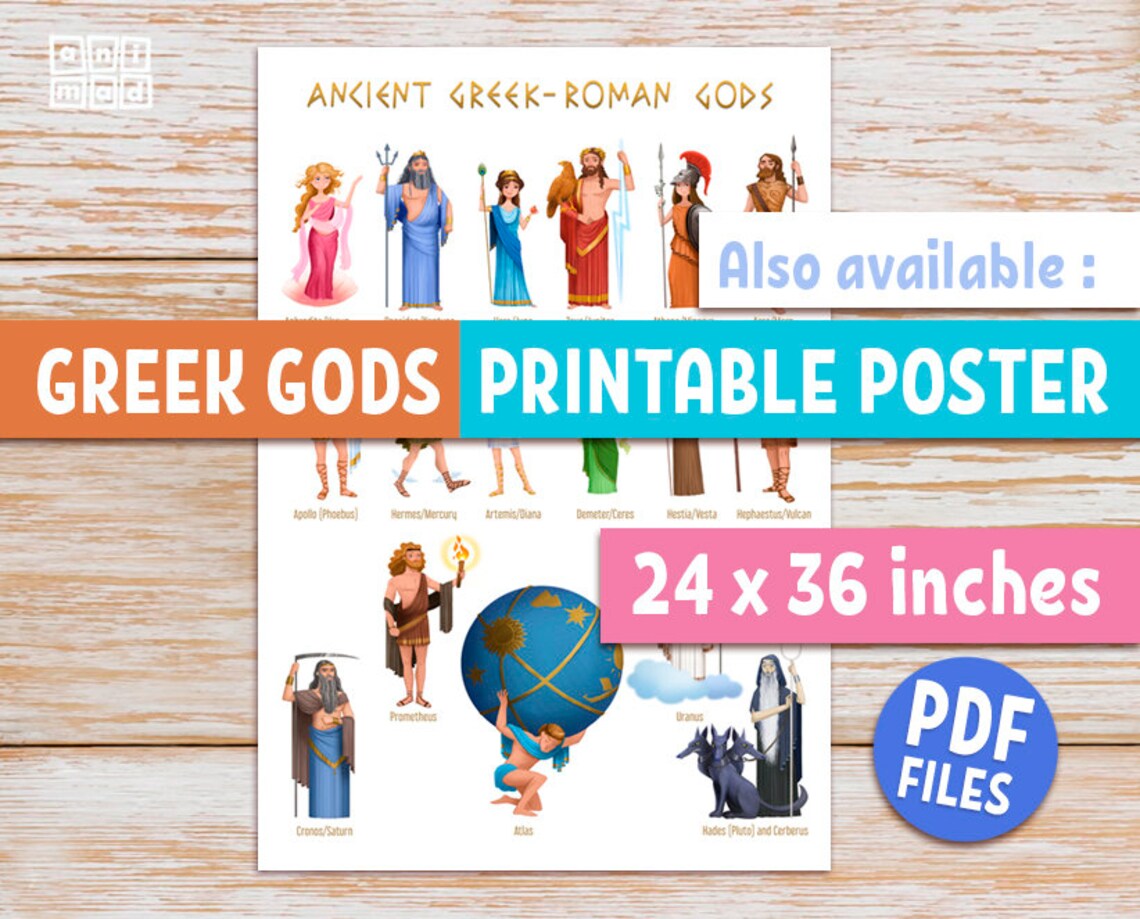 GREEK MYTHS Printable Info Posters for Kids Bundle Greek - Etsy