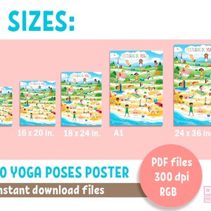 YOGA POSES Printable Poster for Kids in SPANISH, Educational Wall Art ...