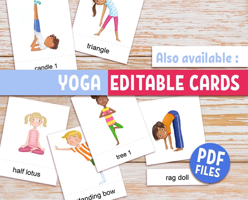 YOGA POSES Easy Printable Coloring Poster for Kids, Preschool ...