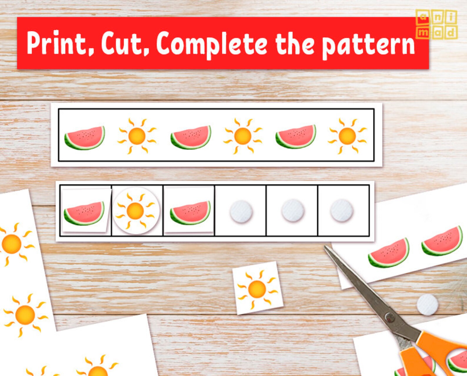 Summer Complete the PATTERN Activity for Preschool and Kindergarten ...
