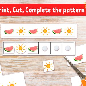Summer Complete the PATTERN Activity for Preschool and Kindergarten ...