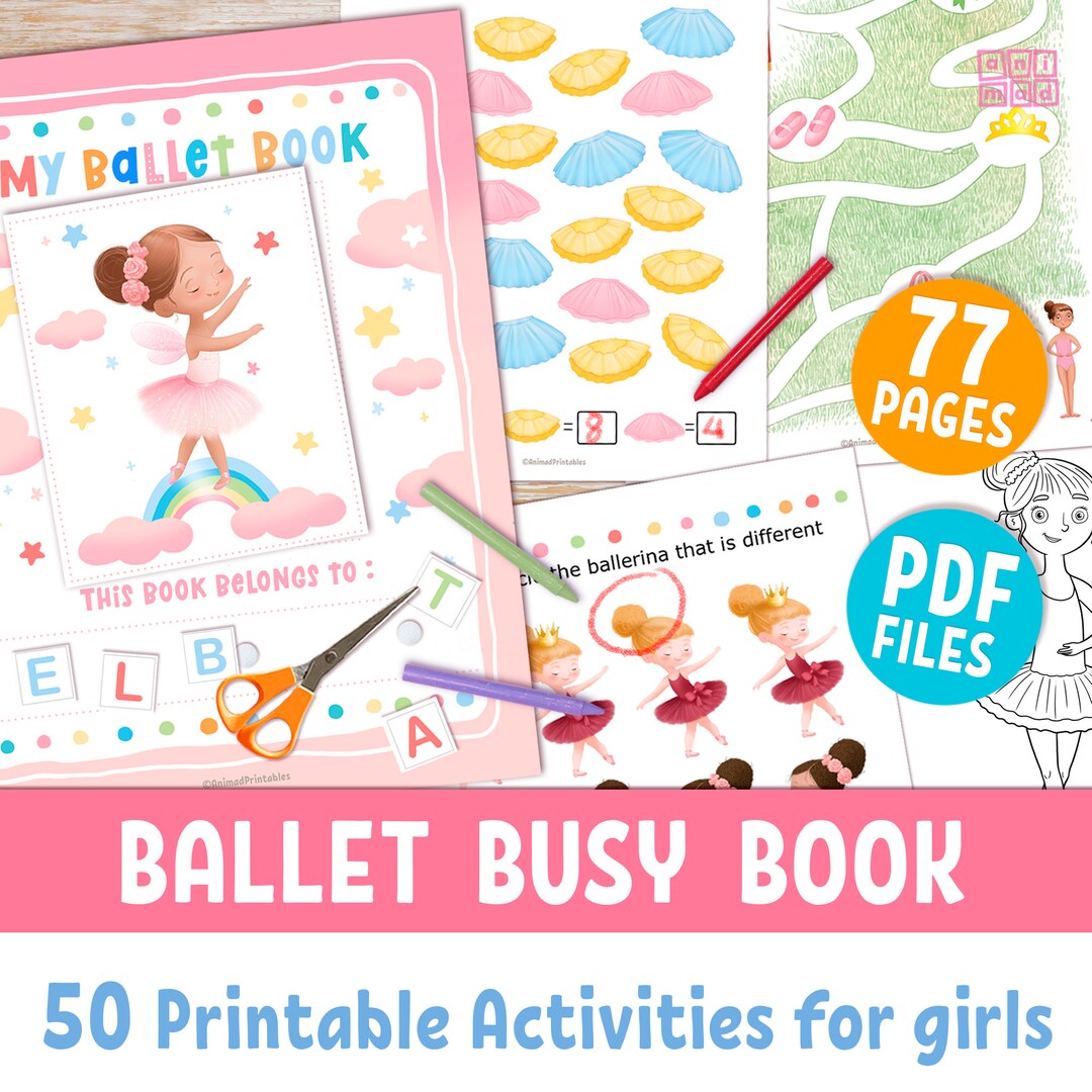 BALLET BUSY BOOK for Kids - 50 Printable Activities - Ballerina ...