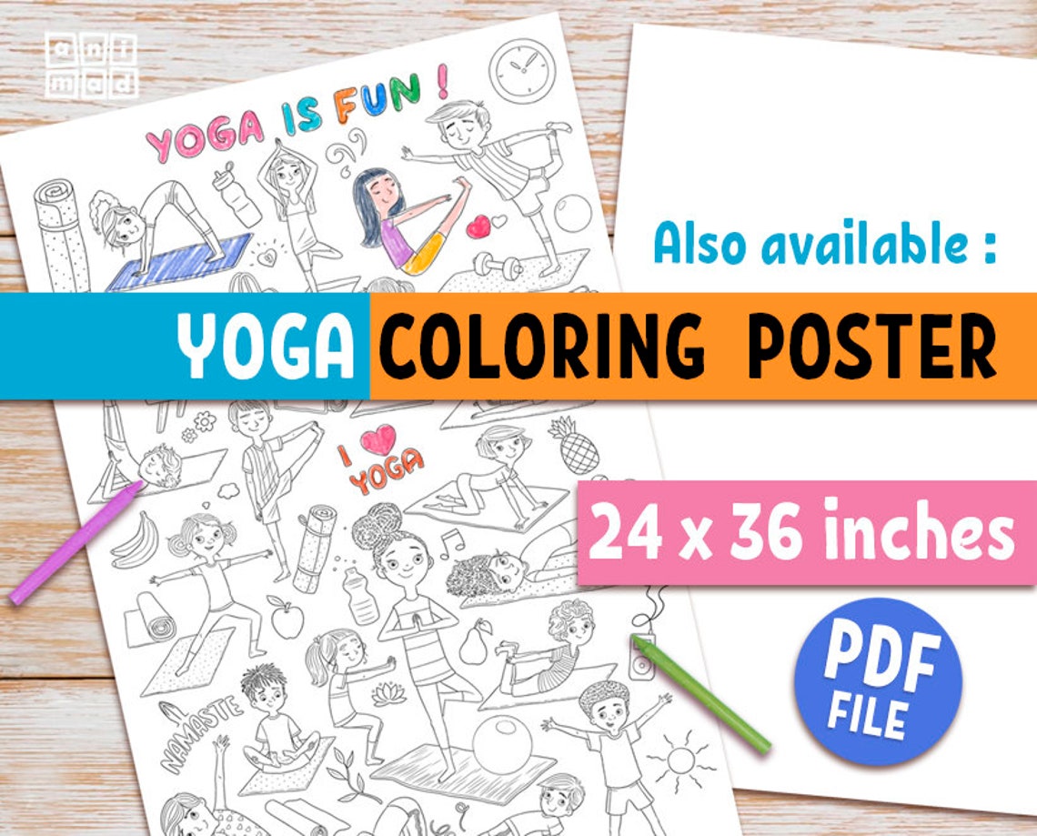 YOGA POSES Printable Poster for Kids in SPANISH, Educational Wall Art ...