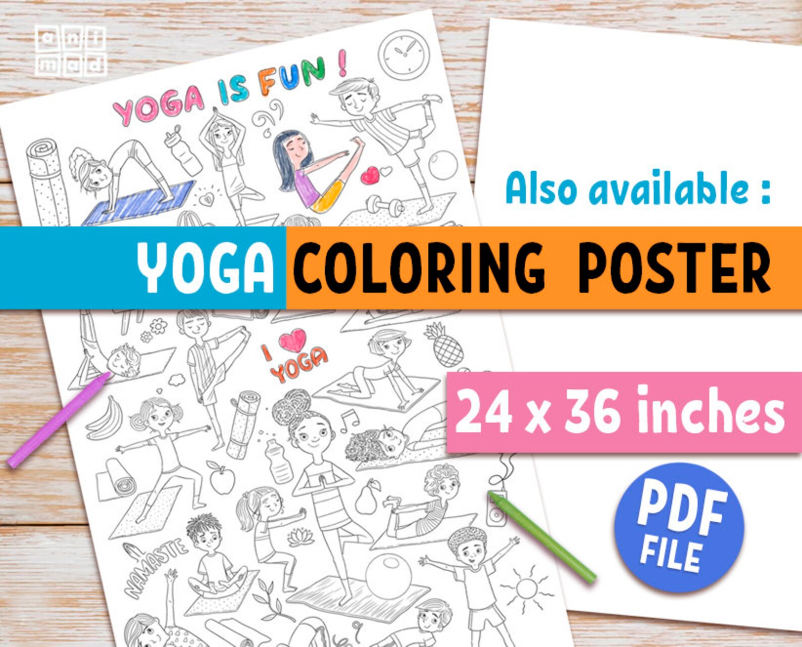 YOGA POSES Printable Poster for Kids in SPANISH, Educational Wall Art ...