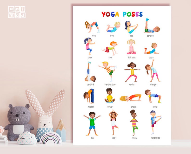 YOGA POSES Printable Poster for Kids 20 Yoga Poses Wall Art - Etsy ...