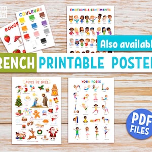 PROFESSIONS Printable Poster for Preschool Kids in FRENCH, Vocabulary ...