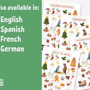 GREEK for Kids, CHRISTMAS Printable Cards for Kids, Montessori Editable ...