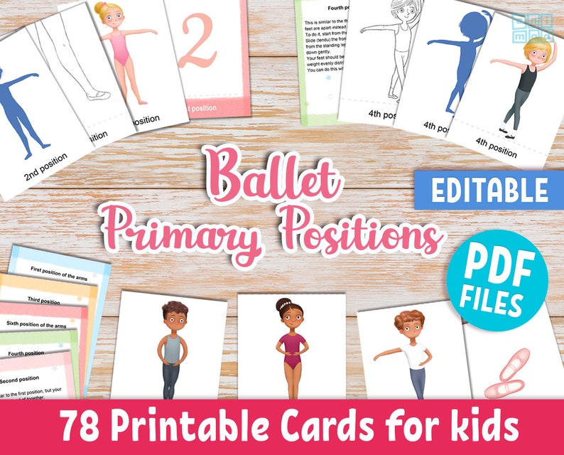 Ballet Primary Positions Printable Flashcards for Boys and - Etsy