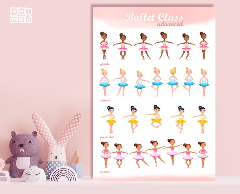 Advanced Ballet Poses Printable Poster for Girls, Educational Classroom ...