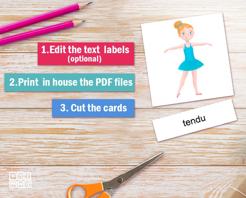 BALLET Poses Printable CARDS for Girls, 23 Montessori Ballerinas Cards ...