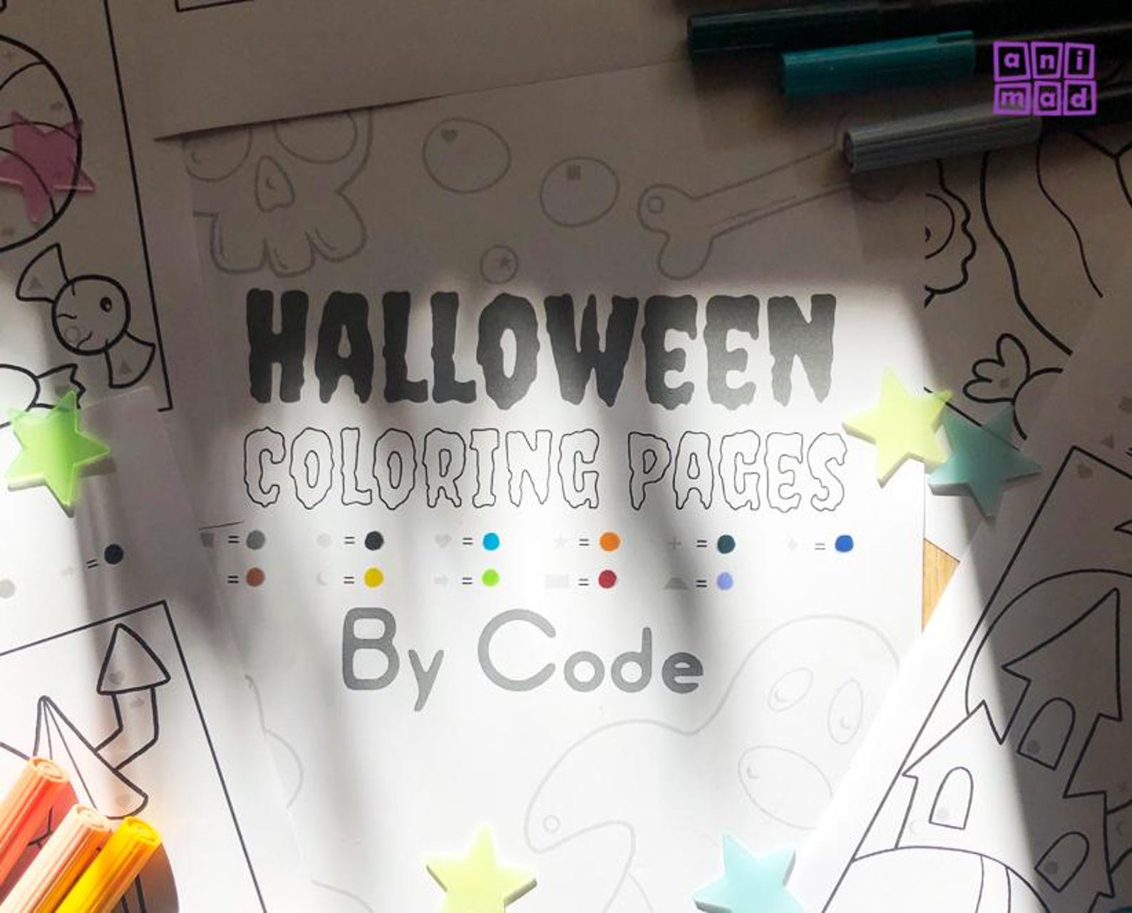 HALLOWEEN Coloring Pages by Code for Preschool Kids, Simple & Easy ...