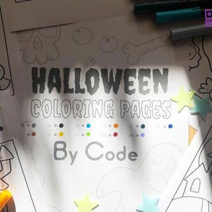 HALLOWEEN Coloring Pages by Code for Preschool Kids, Simple & Easy ...