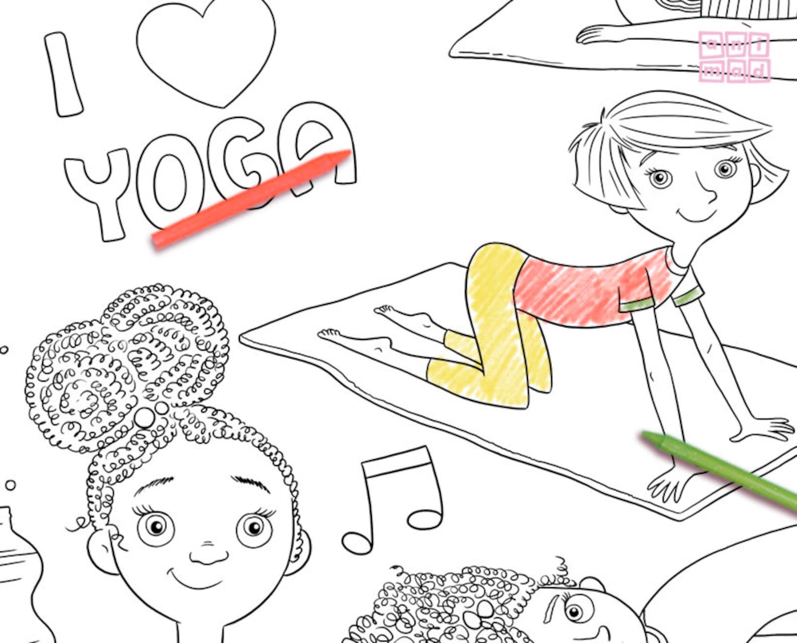 Yoga Poses Coloring Poster for Kids, Jumbo Size Activity (PDF) - Etsy
