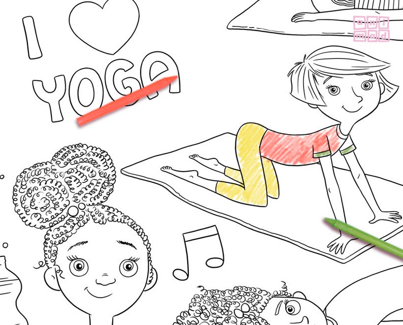 YOGA POSES Easy Printable Coloring Poster for Kids, Preschool ...