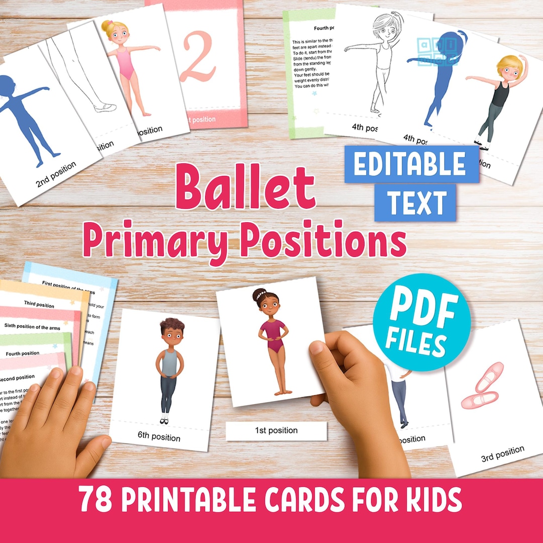 Ballet Primary Positions Printable Flashcards for Boys and Girls, 78 ...