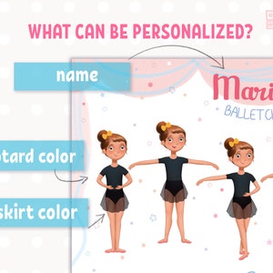PERSONALISED BALLET Primary POSITIONS Printable Poster for Girls ...