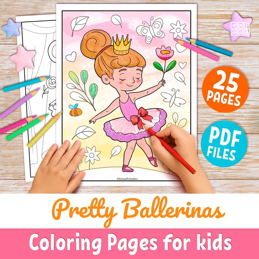 BALLERINA COLORING PAGES for Girls, Simple & Easy Printable Ballet ...