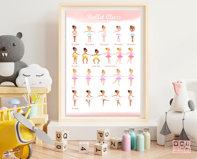 BALLET POSES Printable Poster for Girls Ballet Class BASIC - Etsy Canada